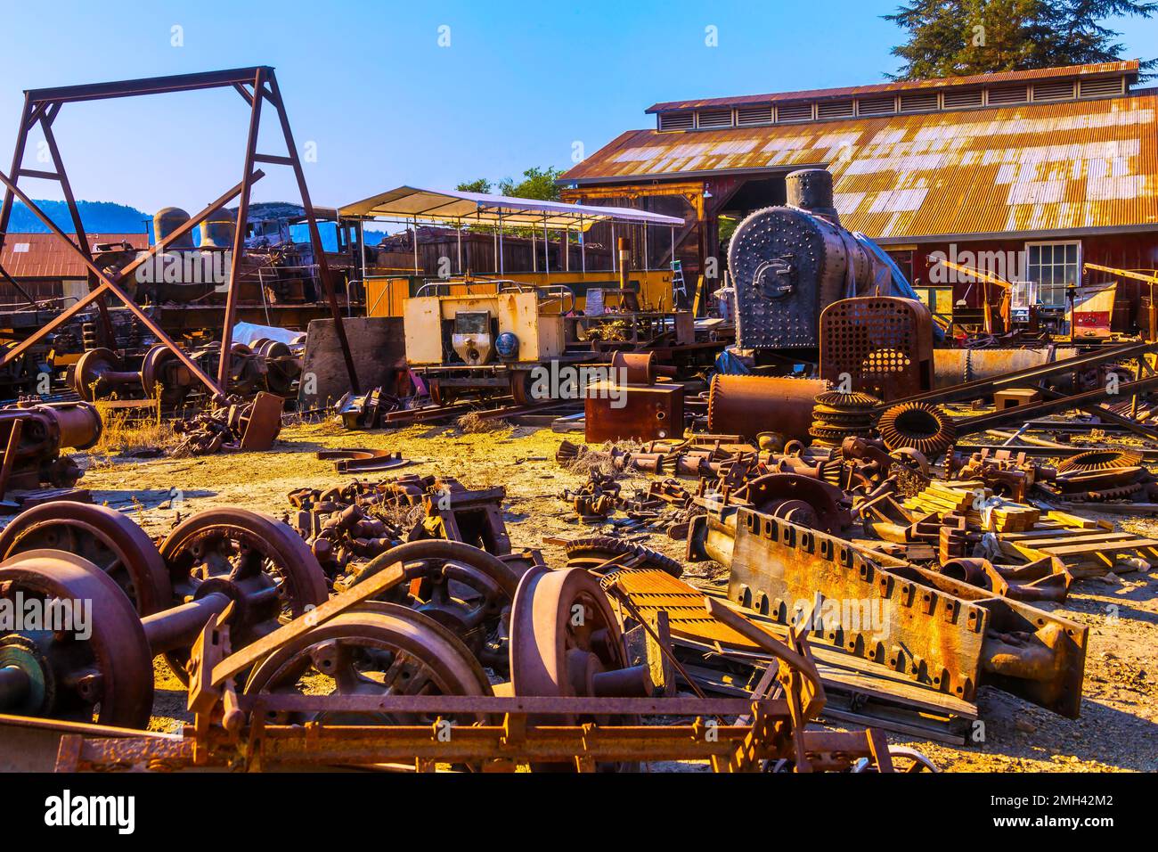 Train Scrap Yard Felton California Stock Photo - Alamy