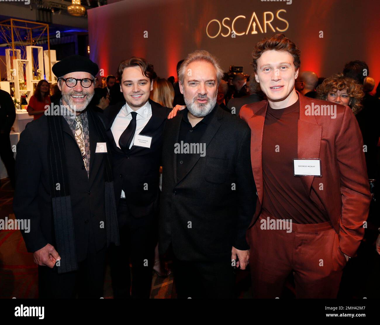 Dennis Gassner, from left, Dean-Charles Chapman, Sam Mendes and George ...