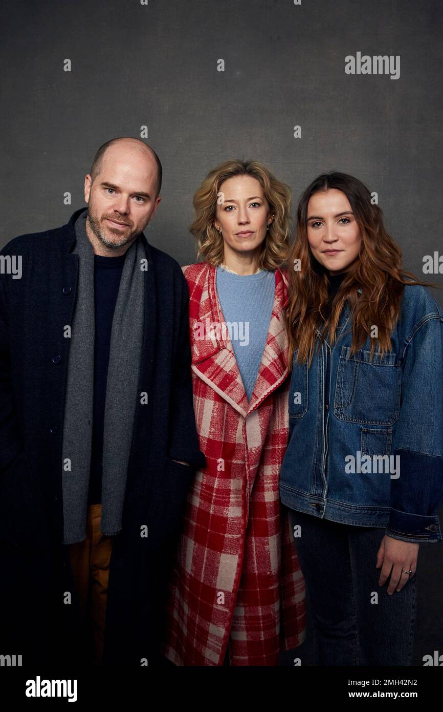 Writer/director Sean Durkin, from left, Carrie Coon, and Oona Roche ...