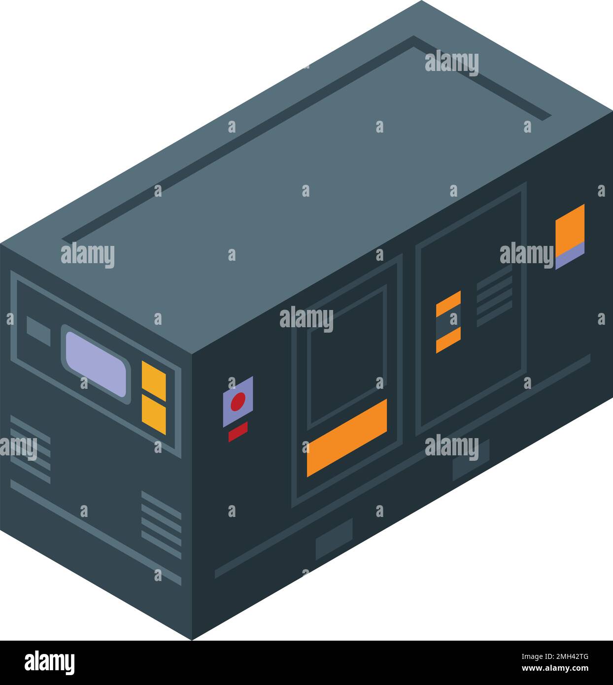 Black power generator icon isometric vector. Energy machine. Engine ...