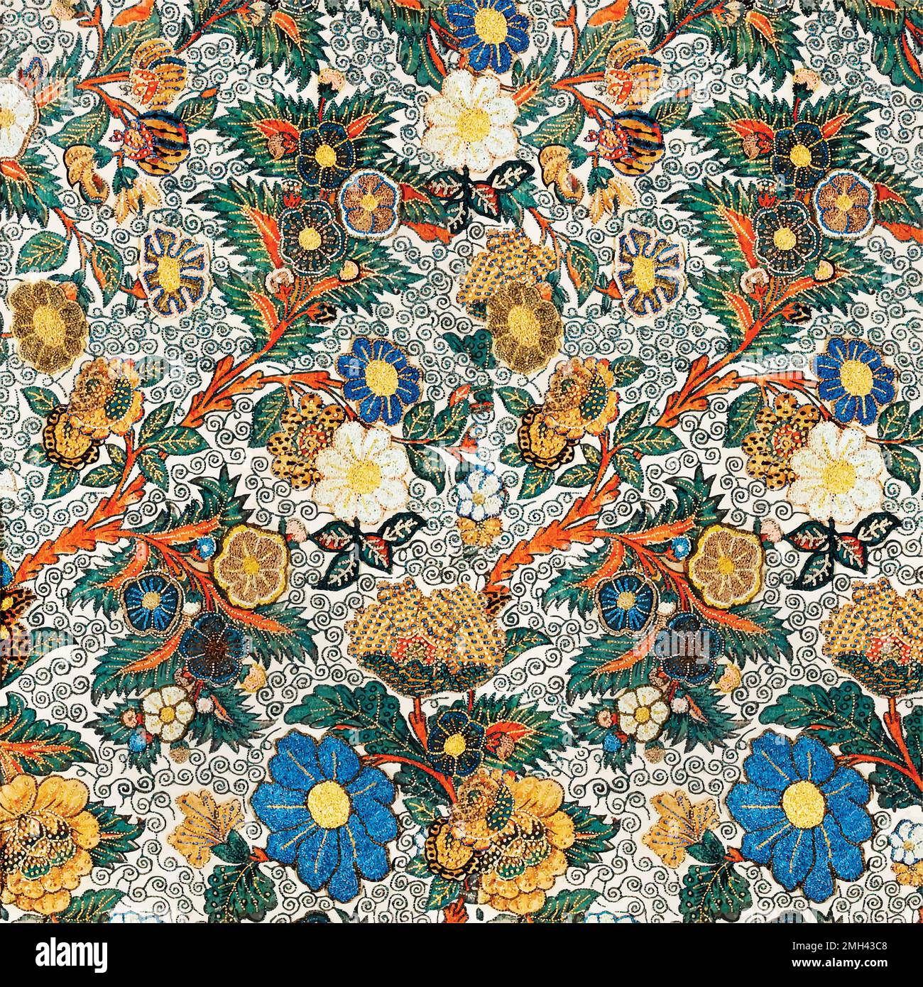 Blooming flowers vector pattern background vintage style Stock Vector ...