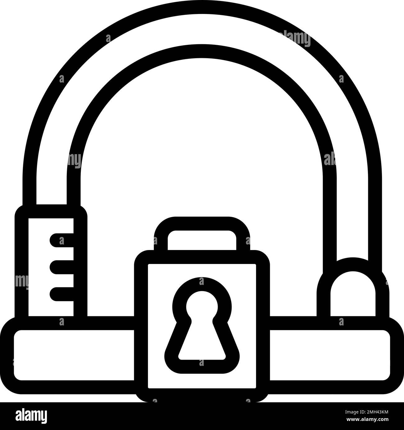 Security cycling lock icon outline vector. Bike safety. City road Stock ...