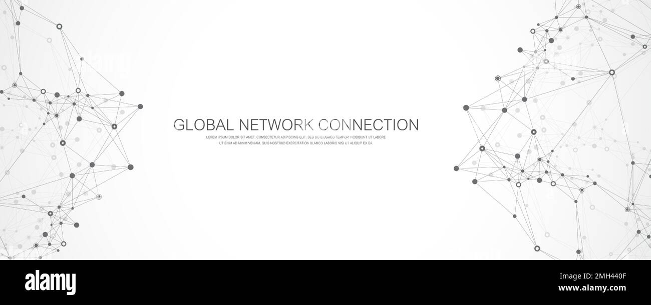 Global network connection. Social network communication in the global business concept. Big data ...