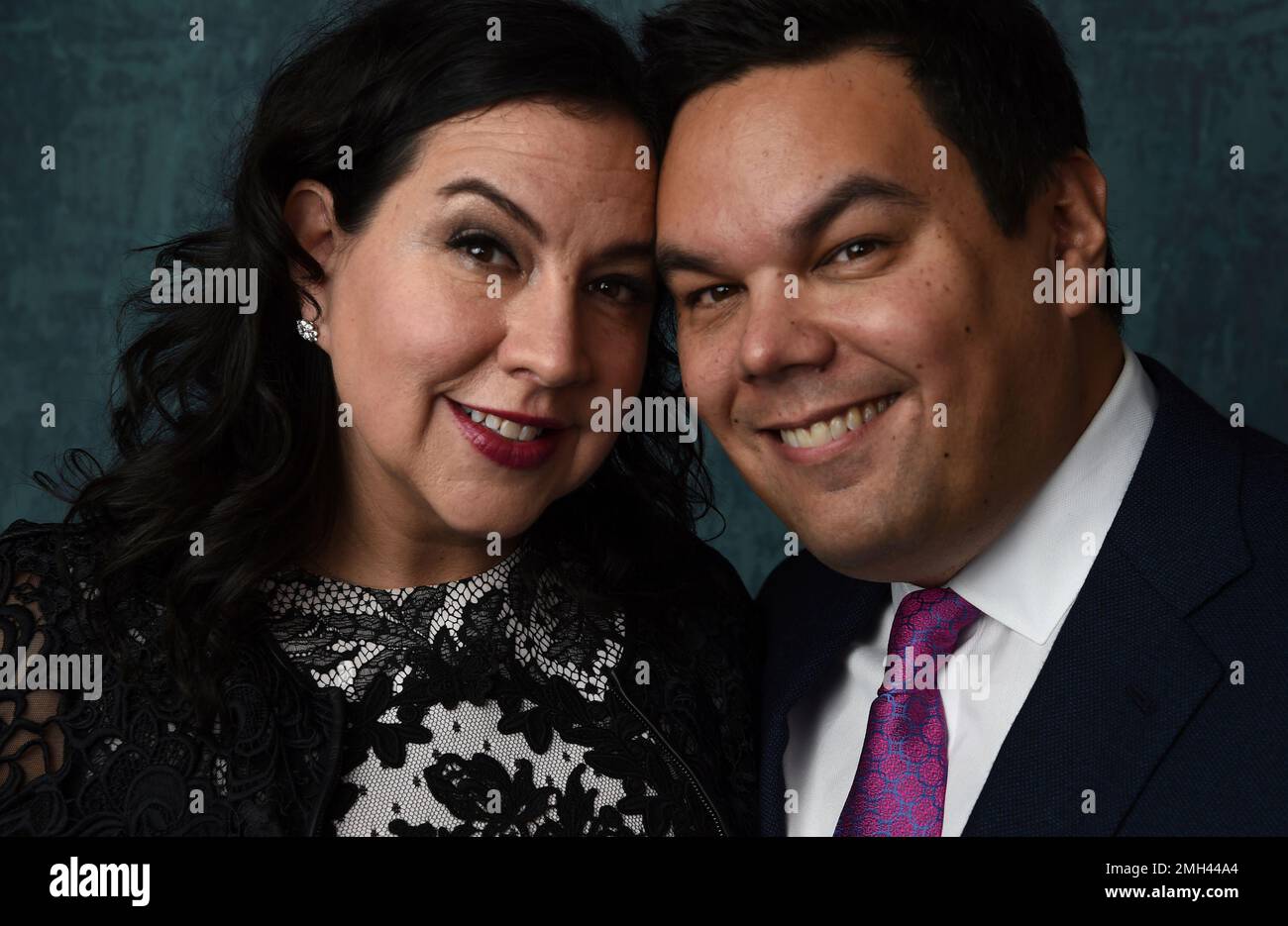 Kristen Anderson-Lopez, left, and Robert Lopez pose for a portrait at ...