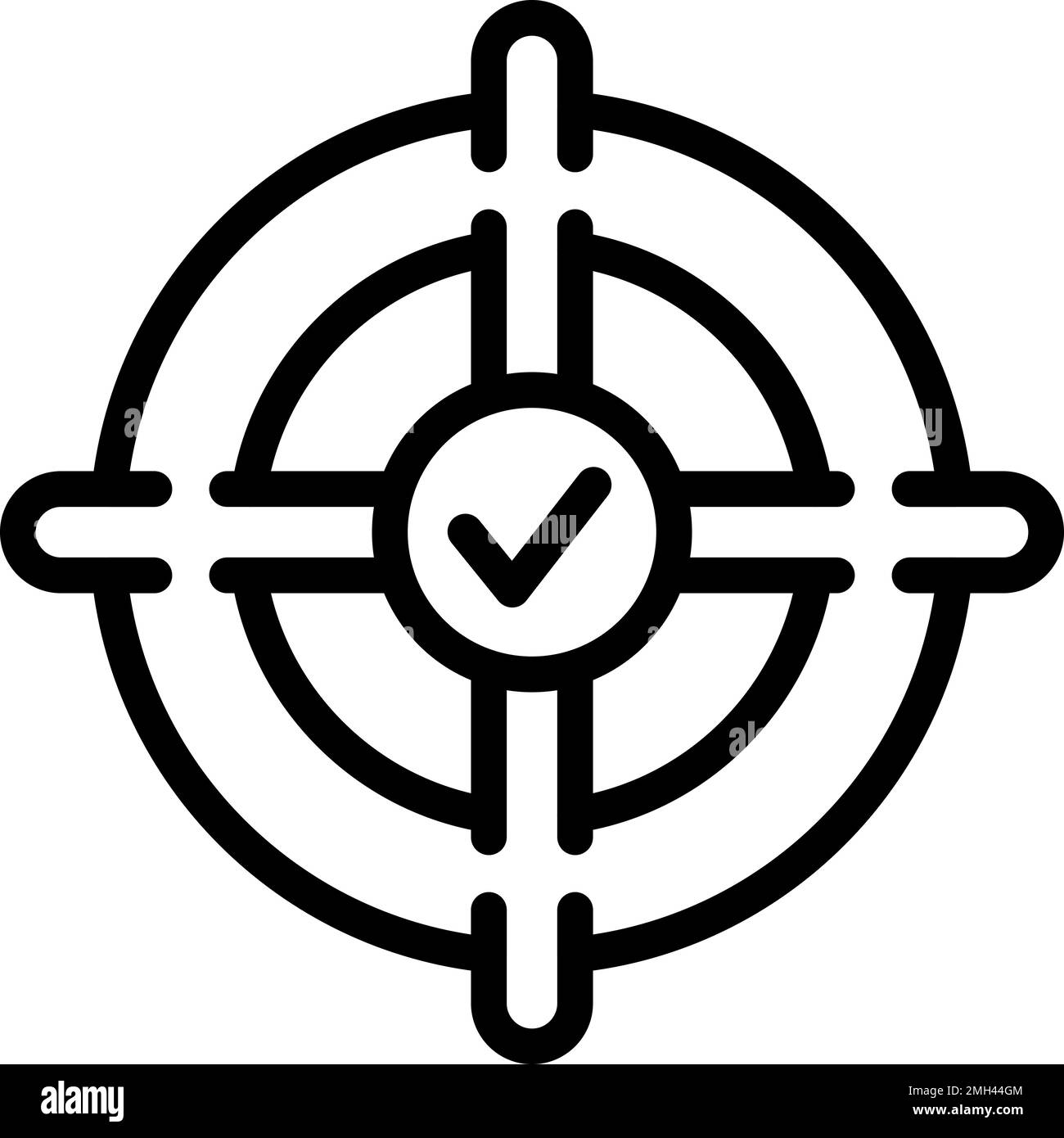 Target key point icon outline vector. Business word. Check main Stock ...