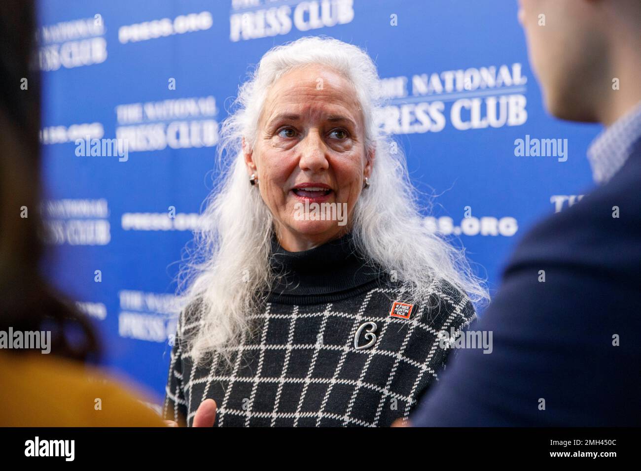 Debra Tice, the mother of detained journalist Austin Tice, speaks to ...