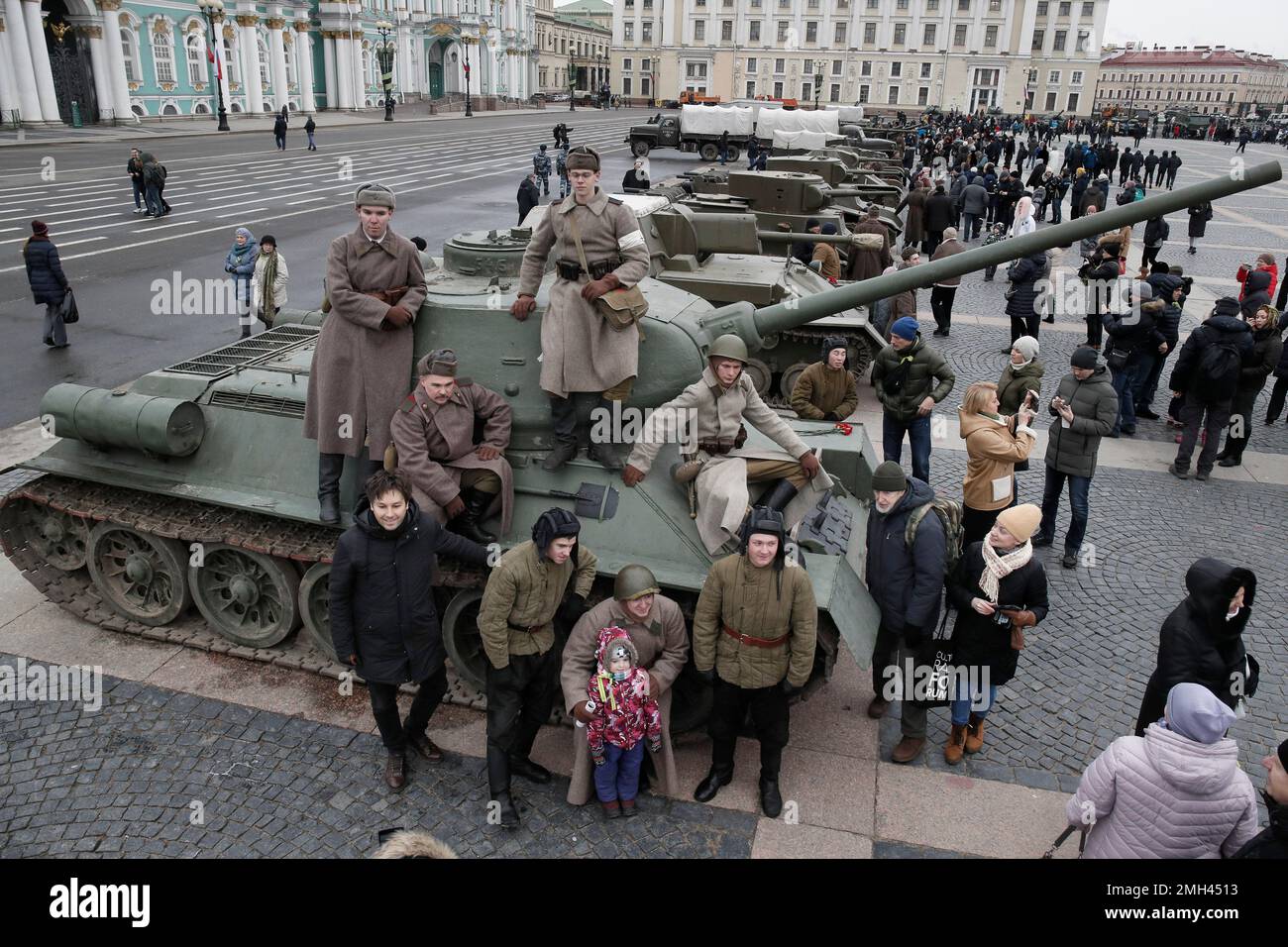 Members of historical military clubs wearing Soviet army period uniform ...