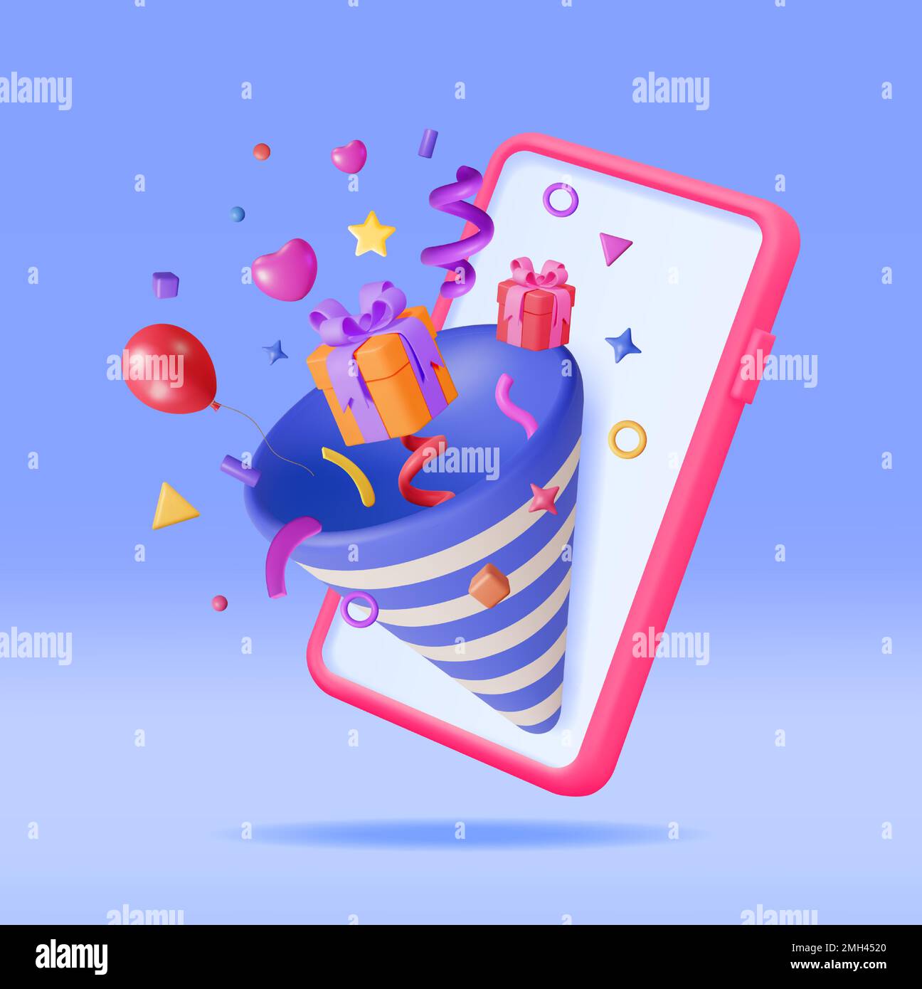 Mobile surprise winner joy Stock Vector Images - Alamy