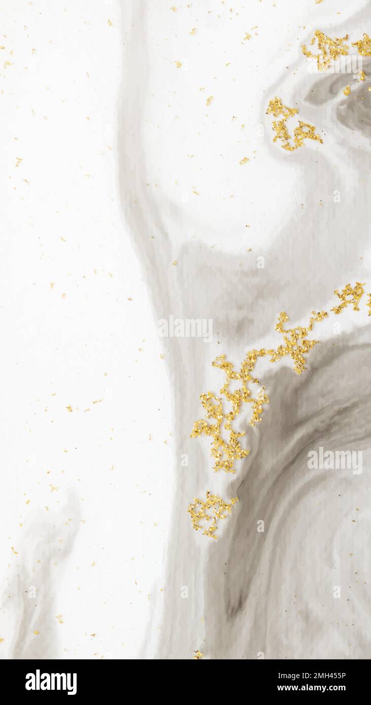 Abstract black watercolor and gold glitter phone background vector ...