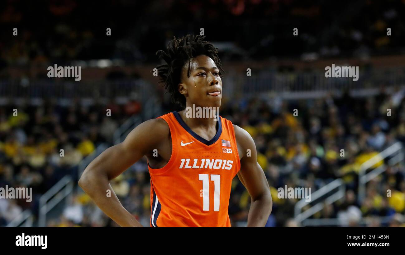 Illinois guard Ayo Dosunmu is seen during the first half of an NCAA ...