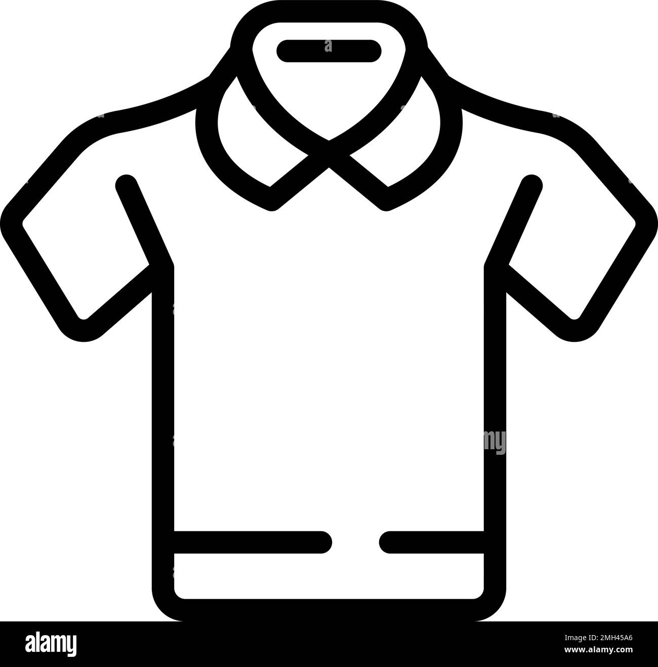 Polo shirt icon outline vector. Blank design. Short front Stock Vector ...