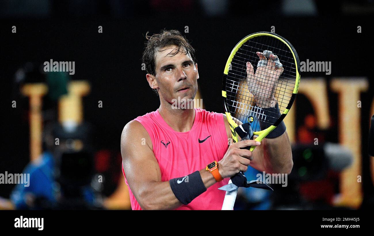 Spain's Rafael Nadal celebrates after defeating Australia's Nick ...
