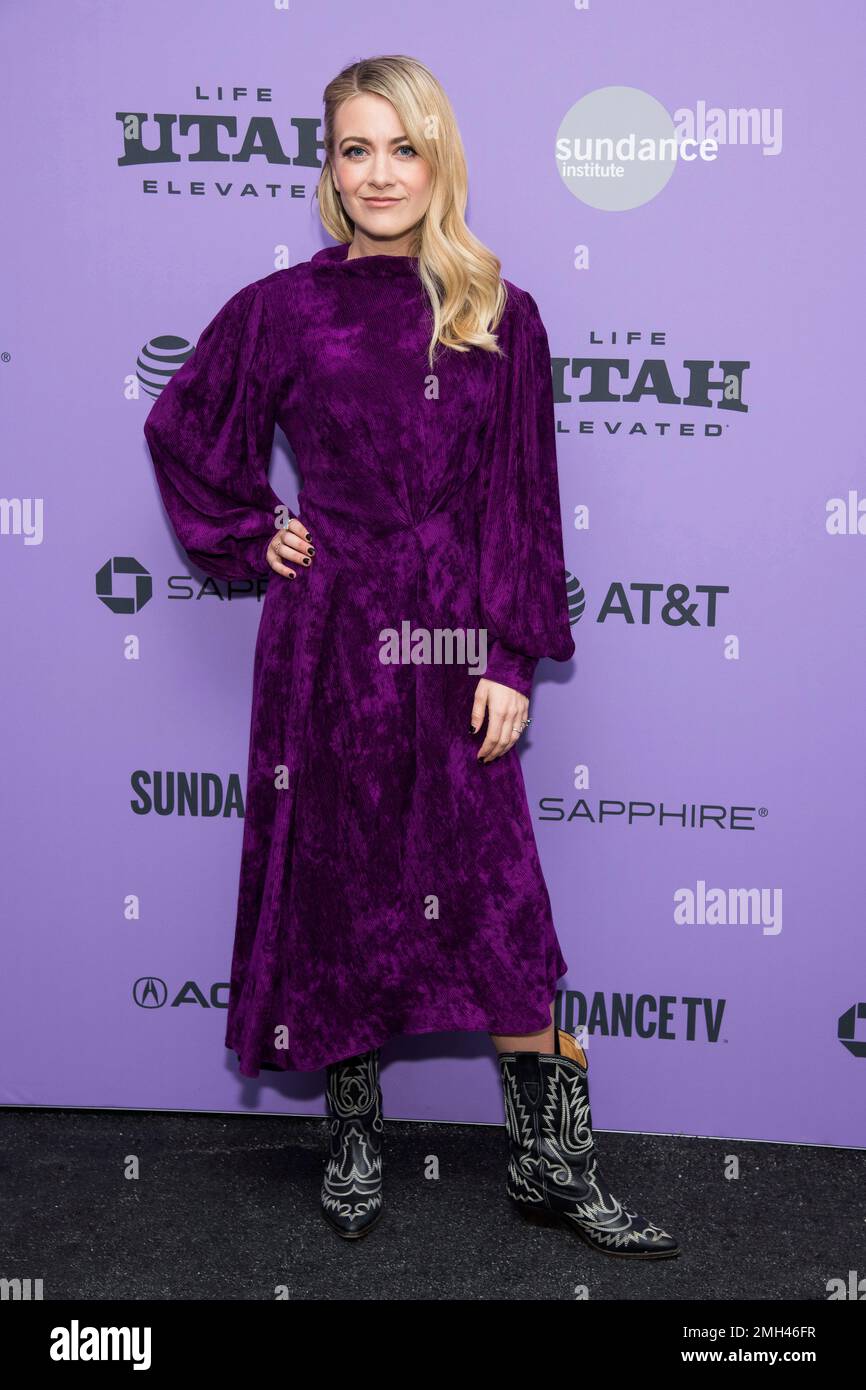 Meredith Hagner attends the premiere of "Palm Springs" at the Library ...