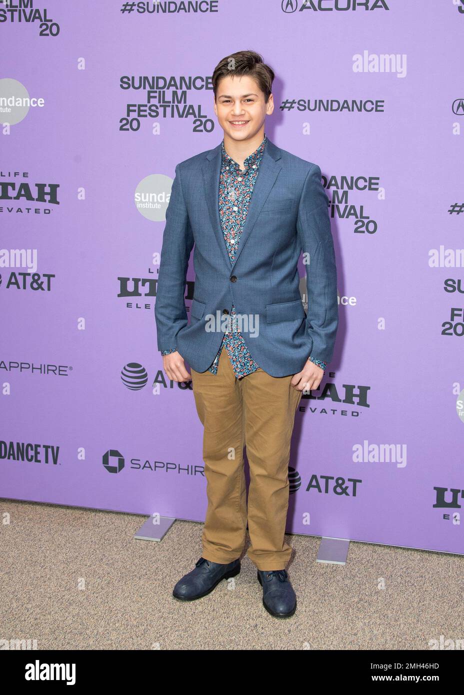 Actor Ammon Jacob Ford attends the premiere of "Downhill" at the Eccles ...