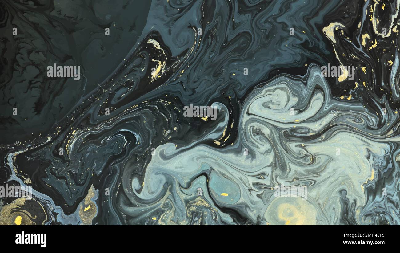 Abstract liquid texture with gold glitter background vector Stock ...