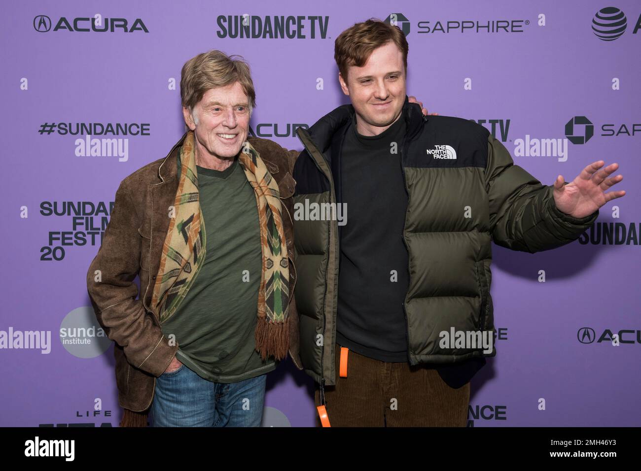 Robert Redford and his grandson Dylan Redford attend the premiere of ...