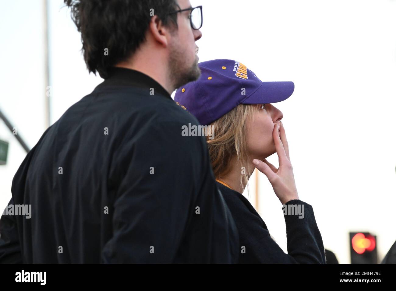 Natasha Lloyd, right, stands with her husband Chance Starling outside ...