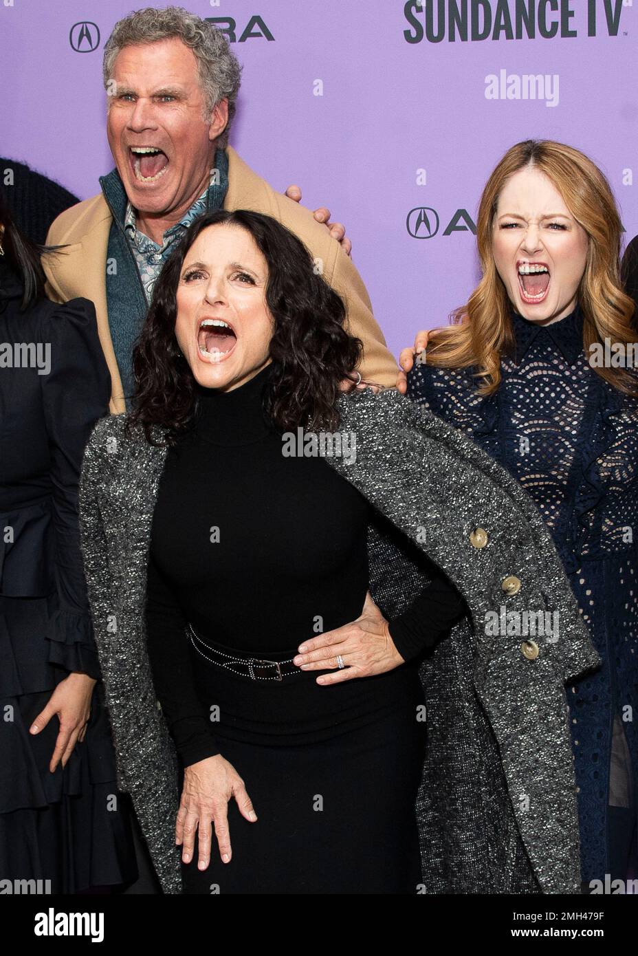 From left, actors Will Ferrell, Julia Louis-Dreyfus and Miranda Otto ...