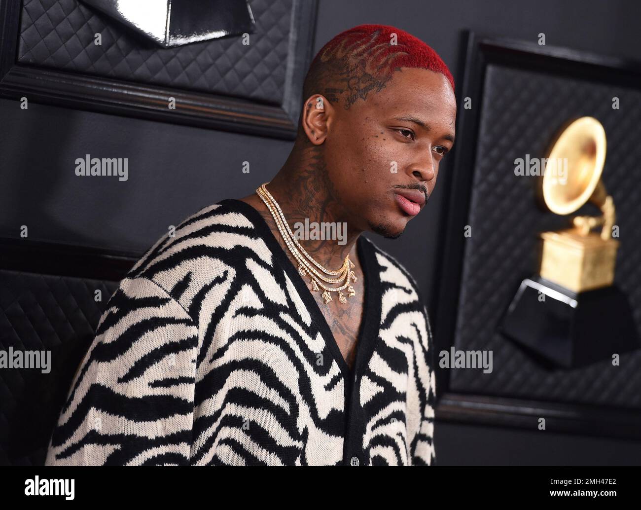 YG arrives at the 62nd annual Grammy Awards at the Staples Center on ...