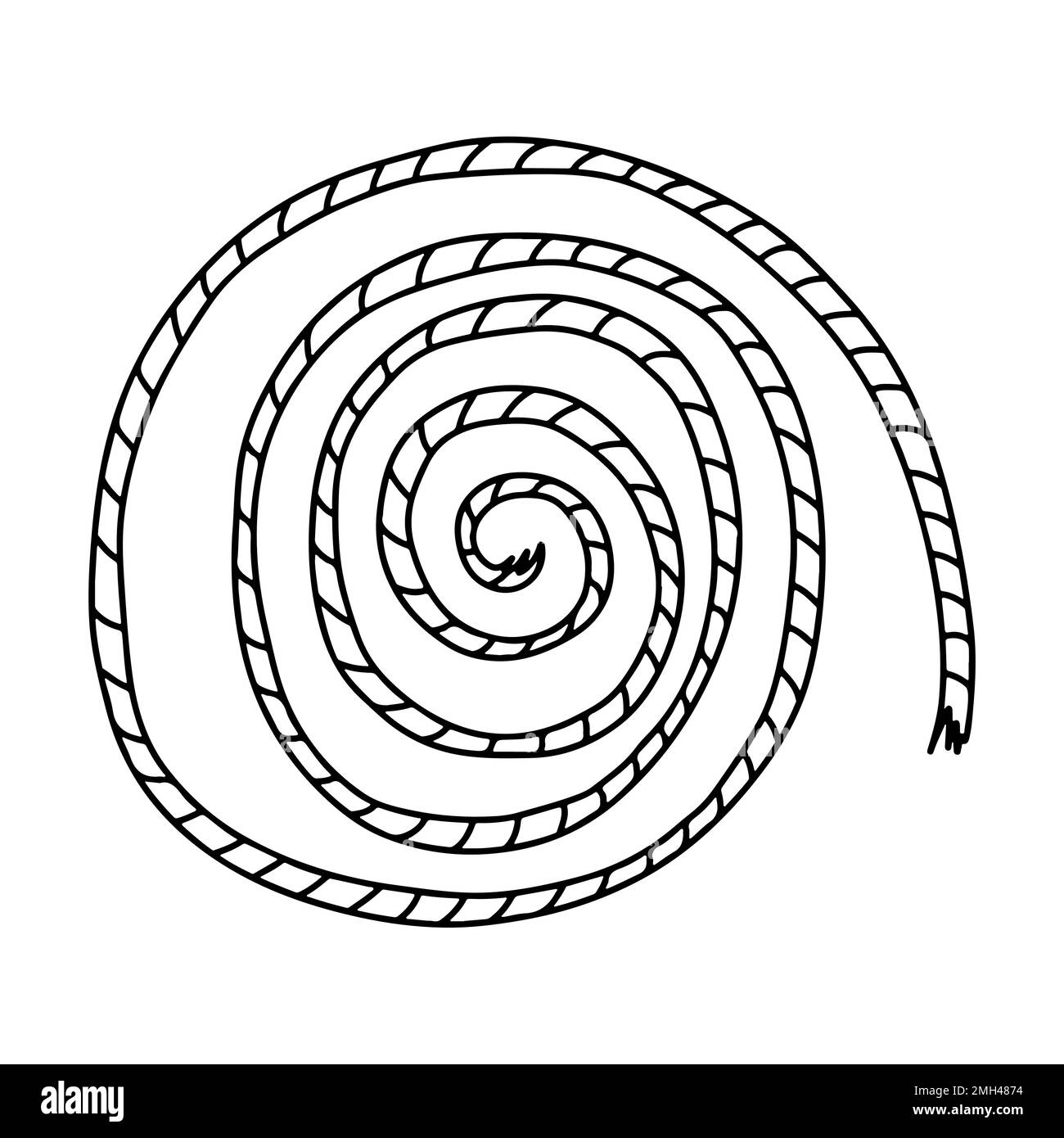 Rope in hand drawn in doodle style. Vector illustration isolated on ...