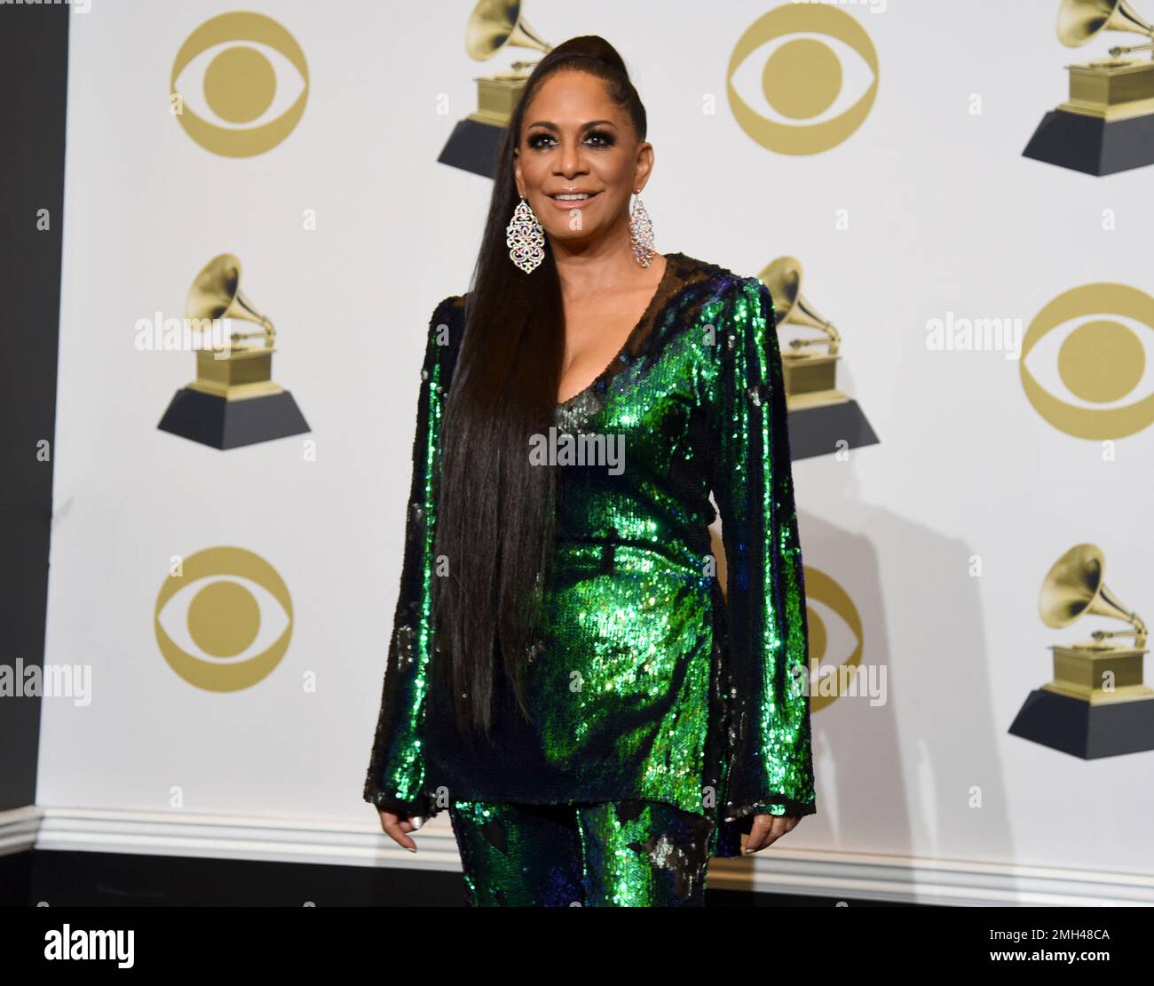 Sheila E. poses in the press room at the 62nd annual Grammy Awards at ...