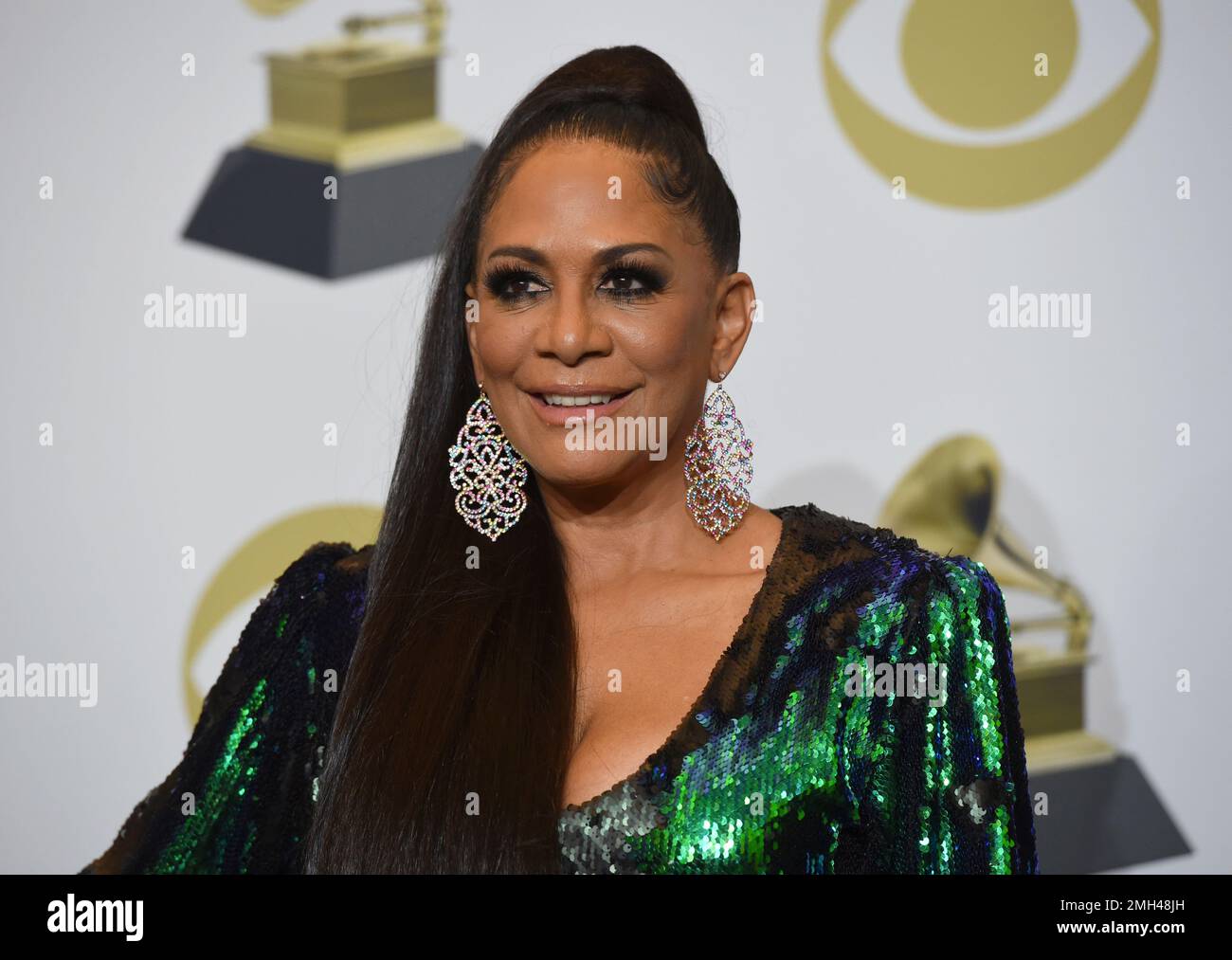 Sheila E. poses in the press room at the 62nd annual Grammy Awards at ...