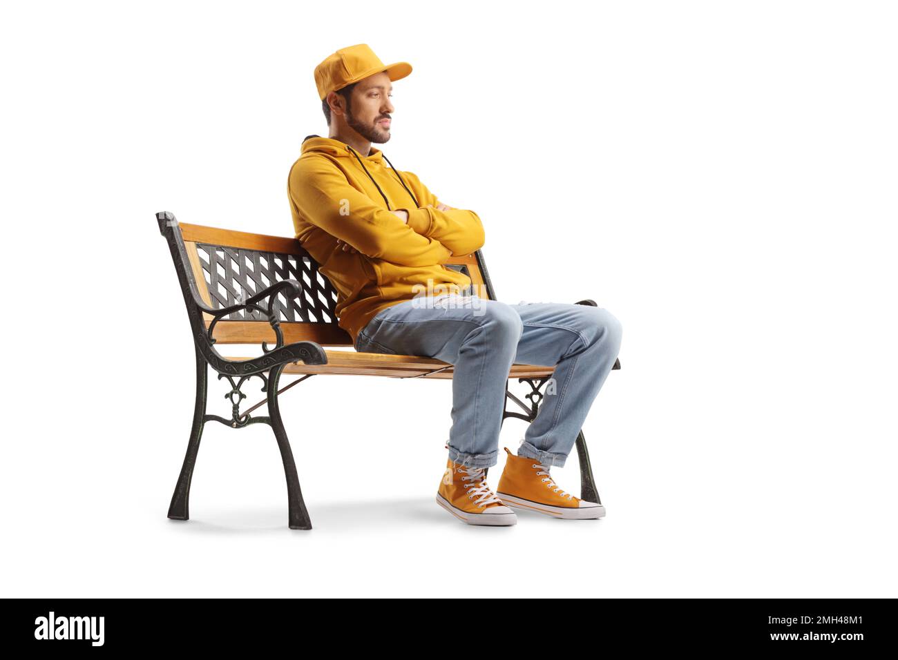 Guy sitting on a bench hi-res stock photography and images - Alamy