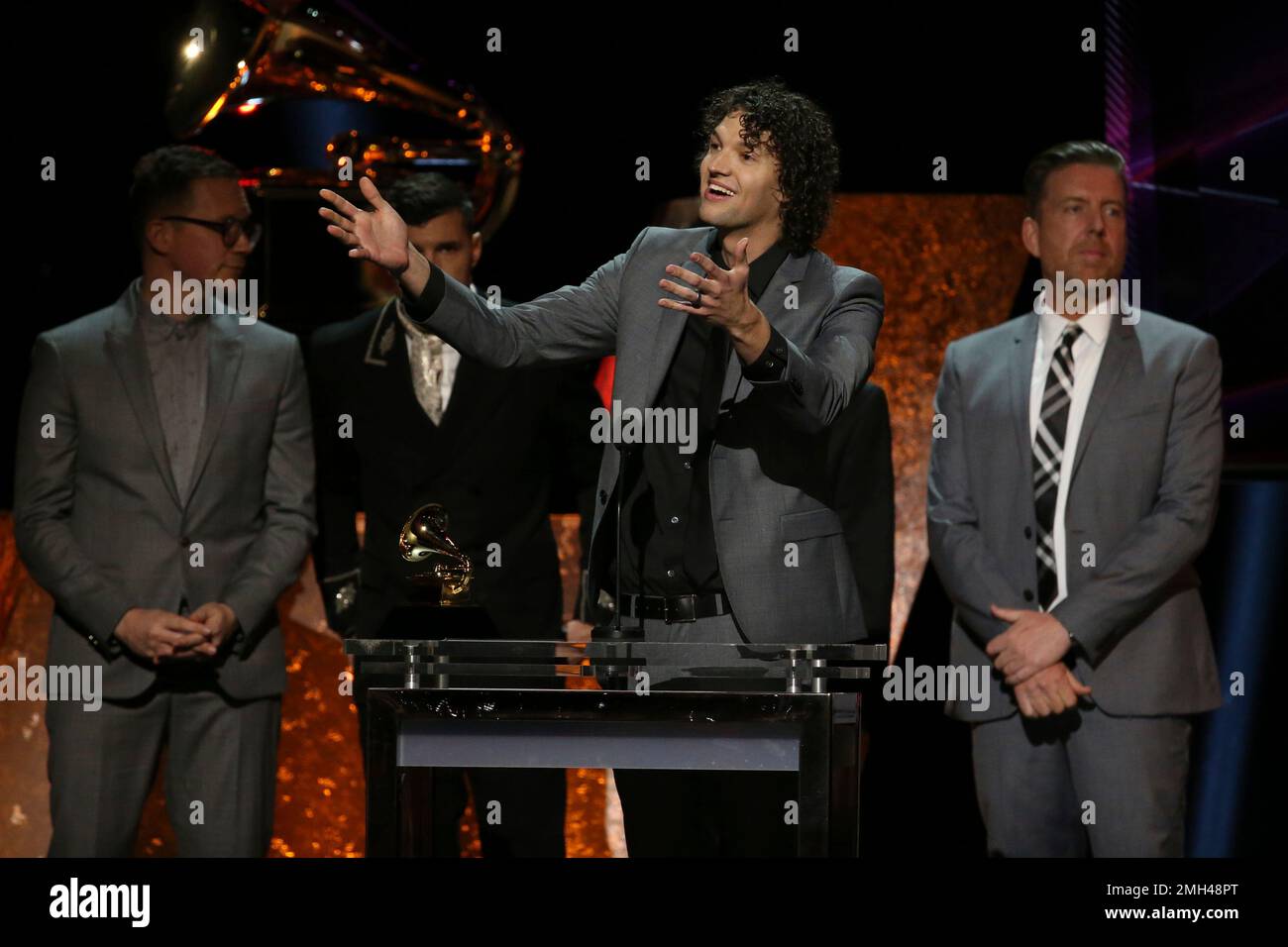 Luke Smallbone accepts the award for best contemporary Christian music ...