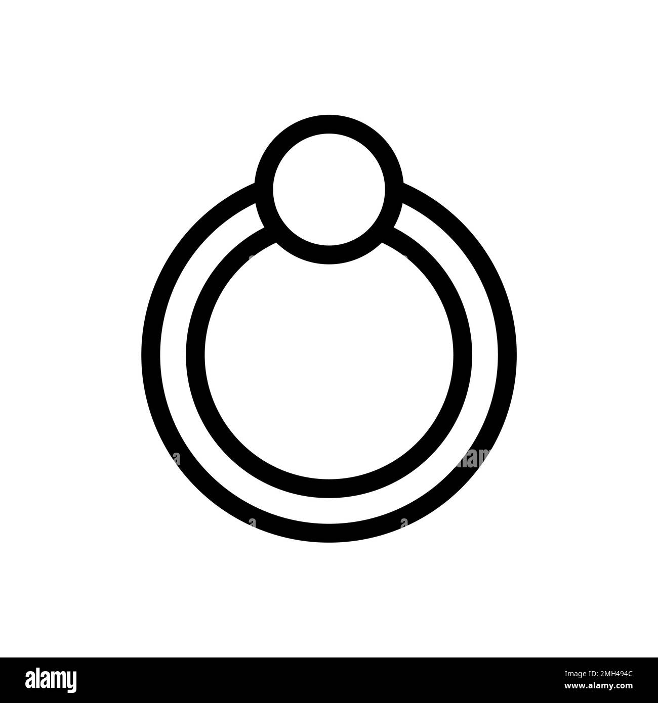 Ring Icon Line Isolated On White Background Black Flat Thin Icon On