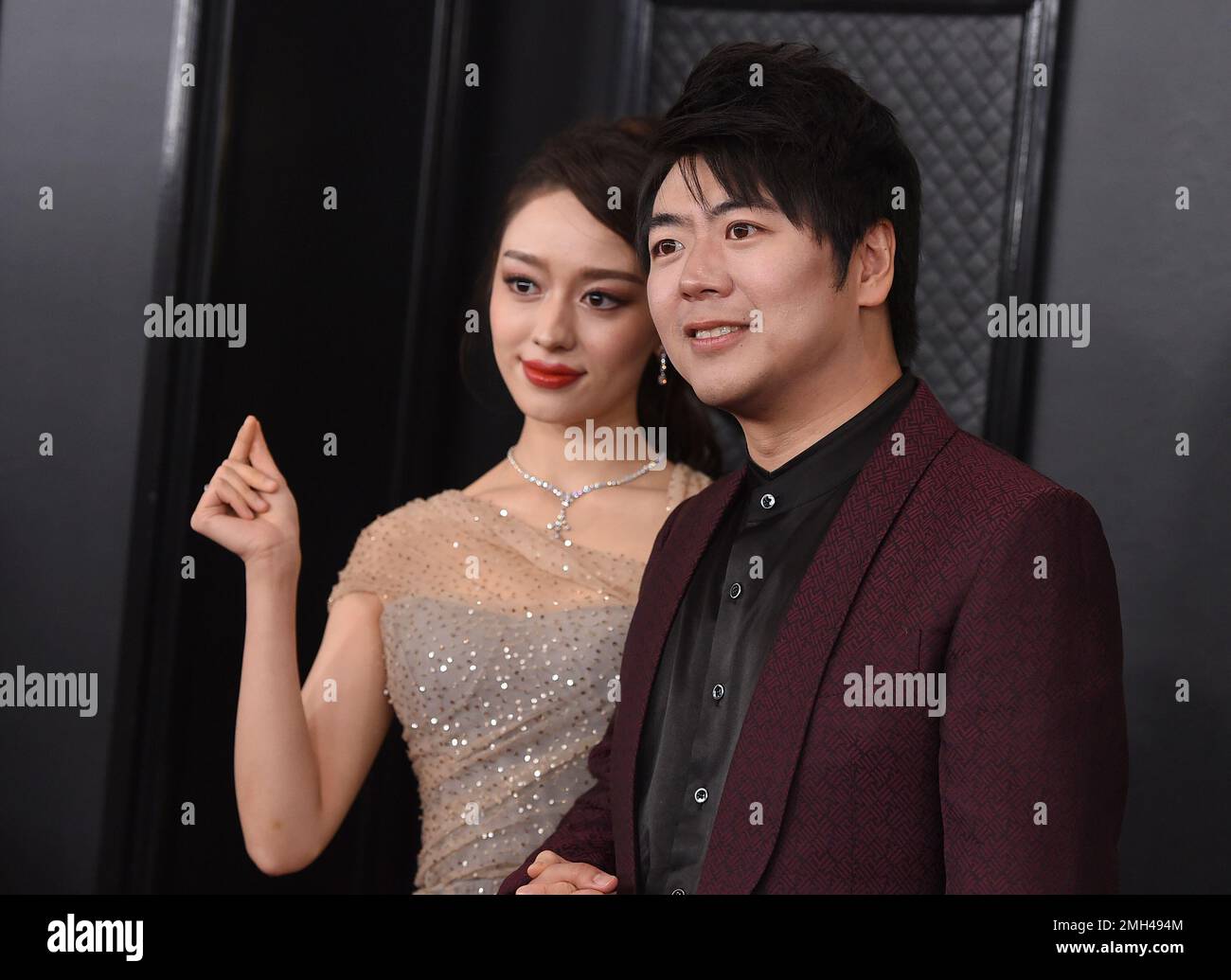 Gina Alice Redlinger, left, and Lang Lang arrive at the 62nd annual ...