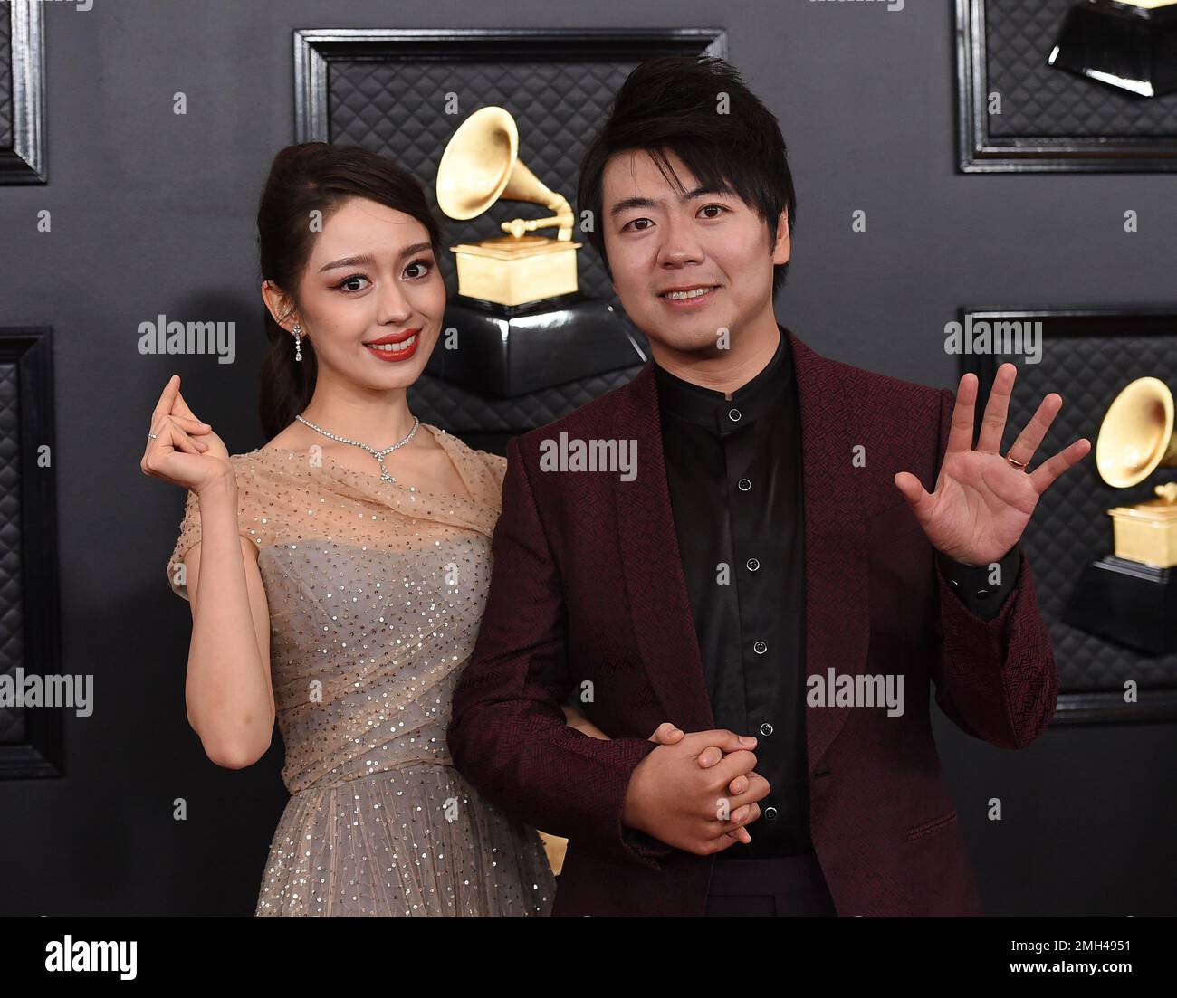 Gina Alice Redlinger, left, and Lang Lang arrive at the 62nd annual ...