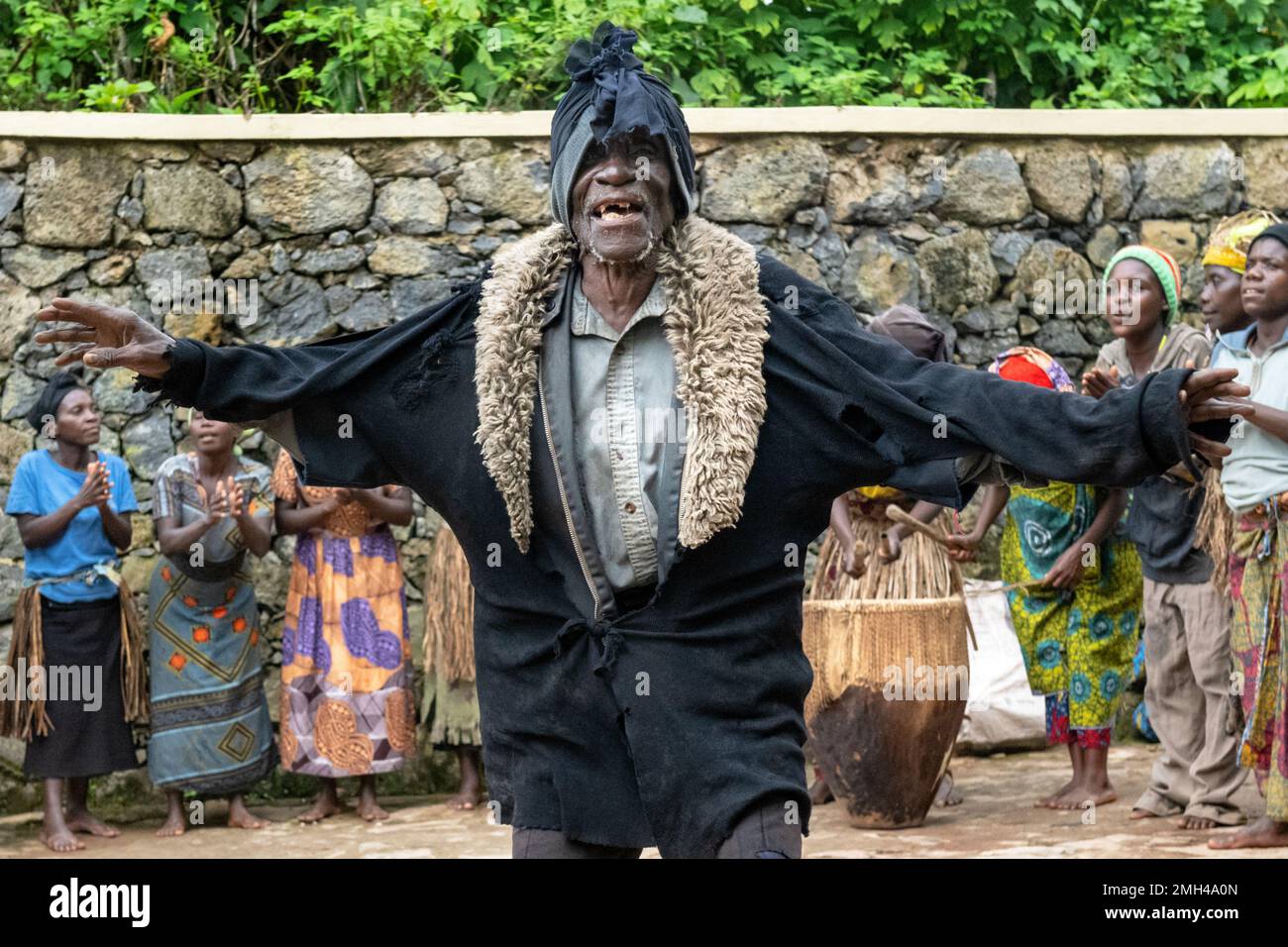 Echuya Batwa people, often known as pygmies, dancing in south western ...