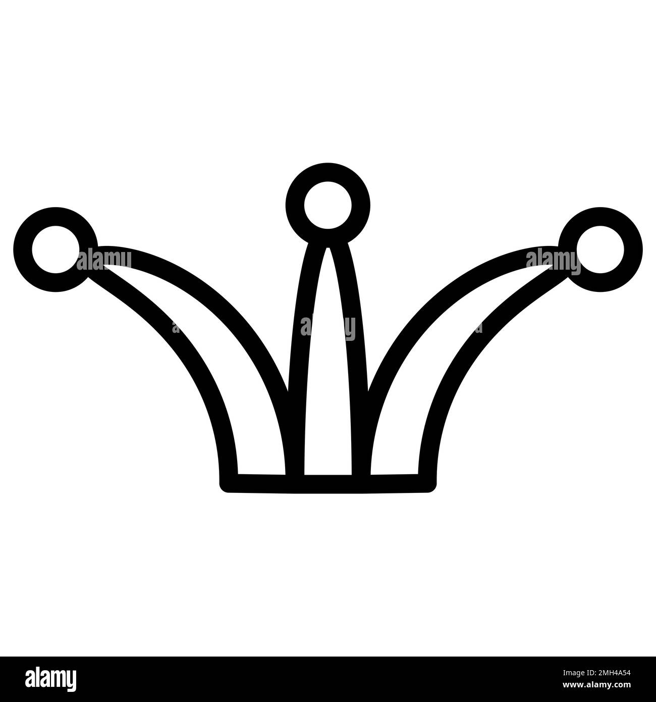 Jester hat icon line isolated on white background. Black flat thin icon on modern outline style ...
