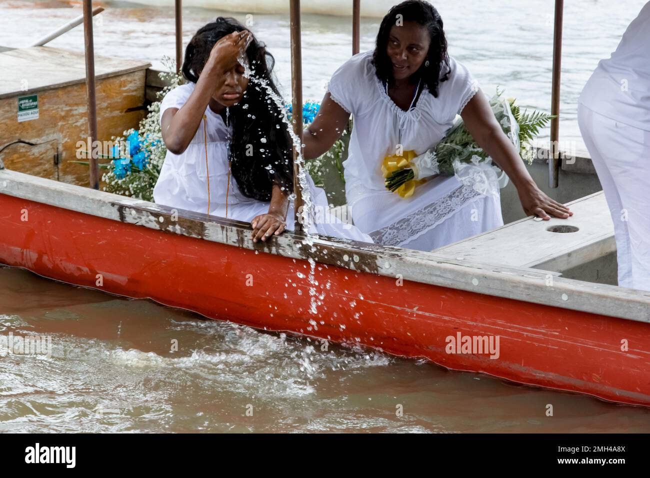 Cachoeira, Bahia, Brazil - February 21, 2016: Candomble faithful in a ...