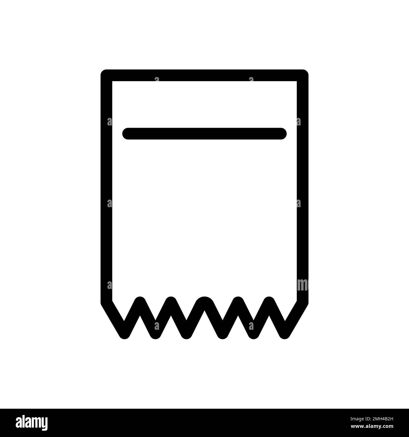 Shop check icon line isolated on white background. Black flat thin icon ...