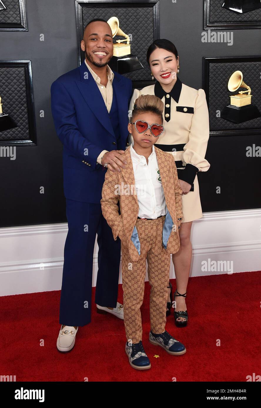 Anderson .Paak, from left, Jae Lin and Soul Rasheed arrive at the 62nd ...