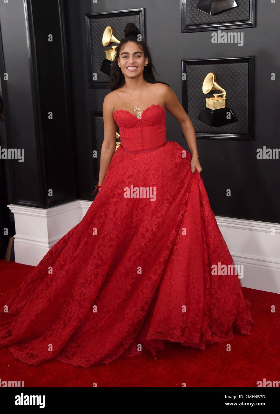 Jessie Reyez arrives at the 62nd annual Grammy Awards at the Staples Center on Sunday, Jan. 26 ...