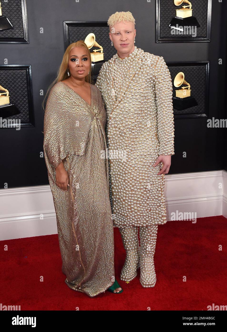 Geraldine Ross, left, and Shaun Ross arrive at the 62nd annual Grammy ...