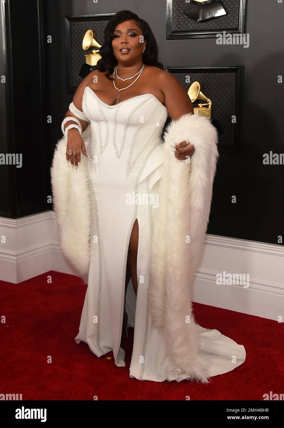 Lizzo arrives at the 62nd annual Grammy Awards at the Staples Center on ...
