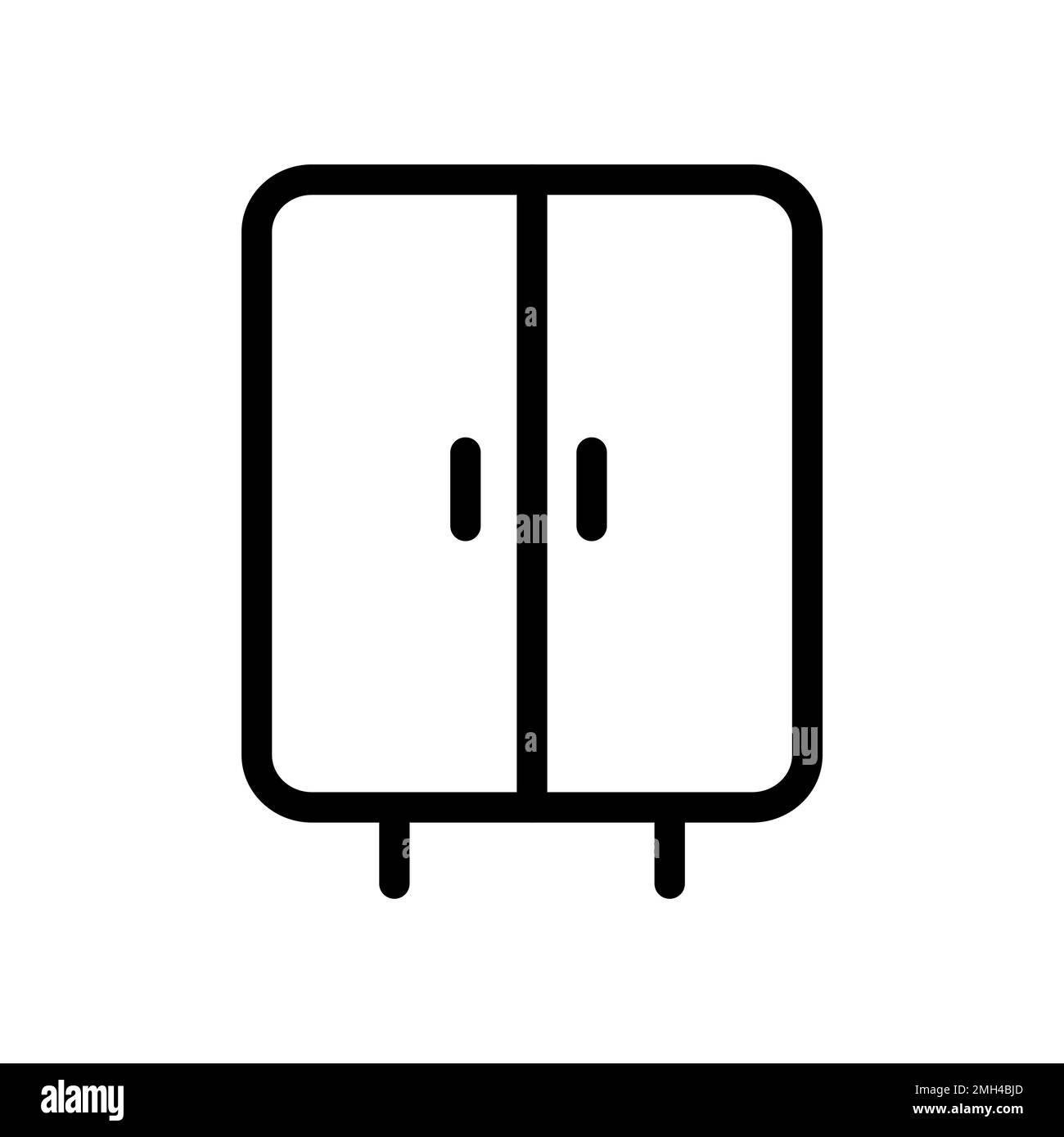 Closet icon line isolated on white background. Black flat thin icon on ...