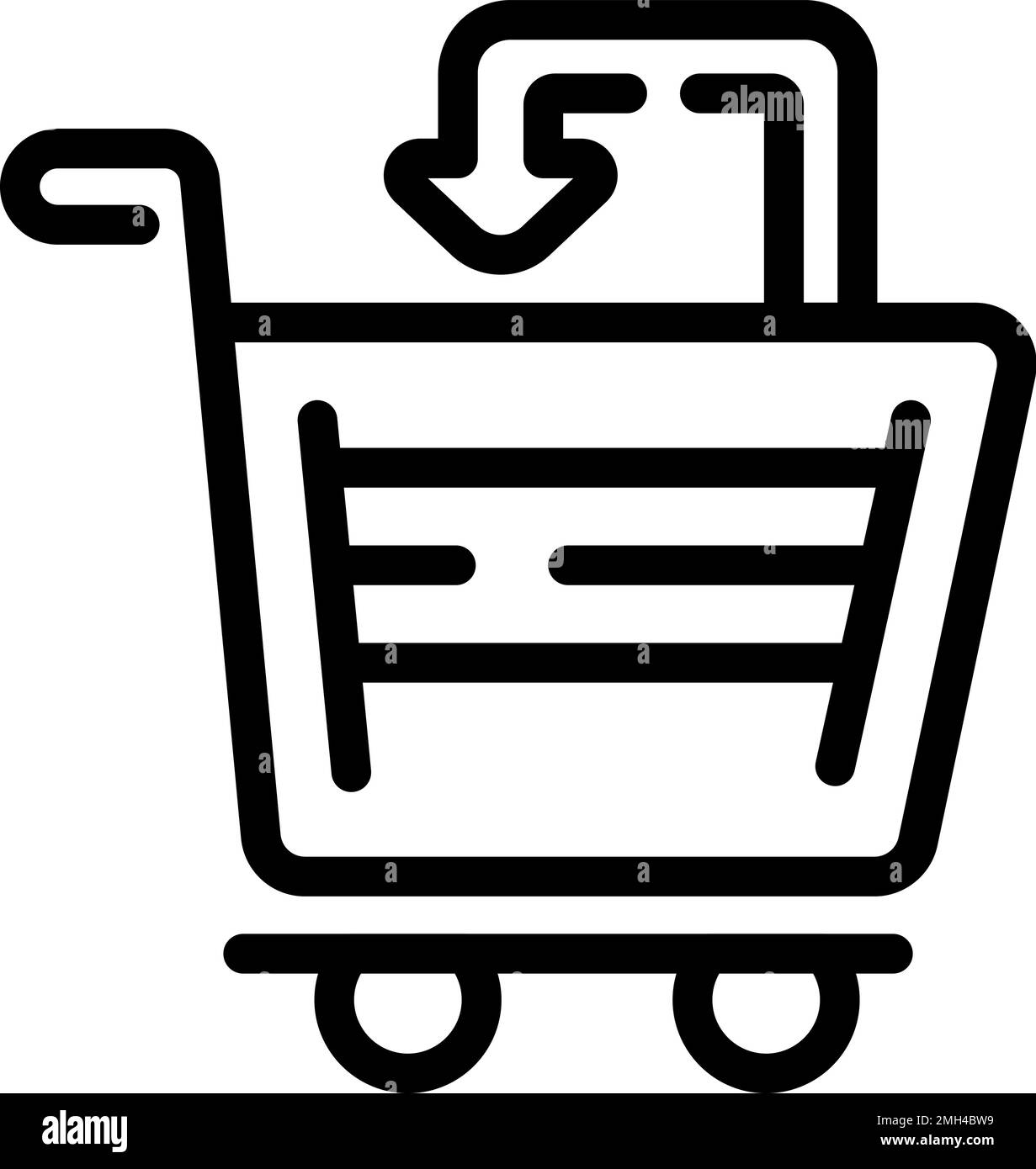 Shop cart icon outline vector. Return service. Box shipment Stock ...