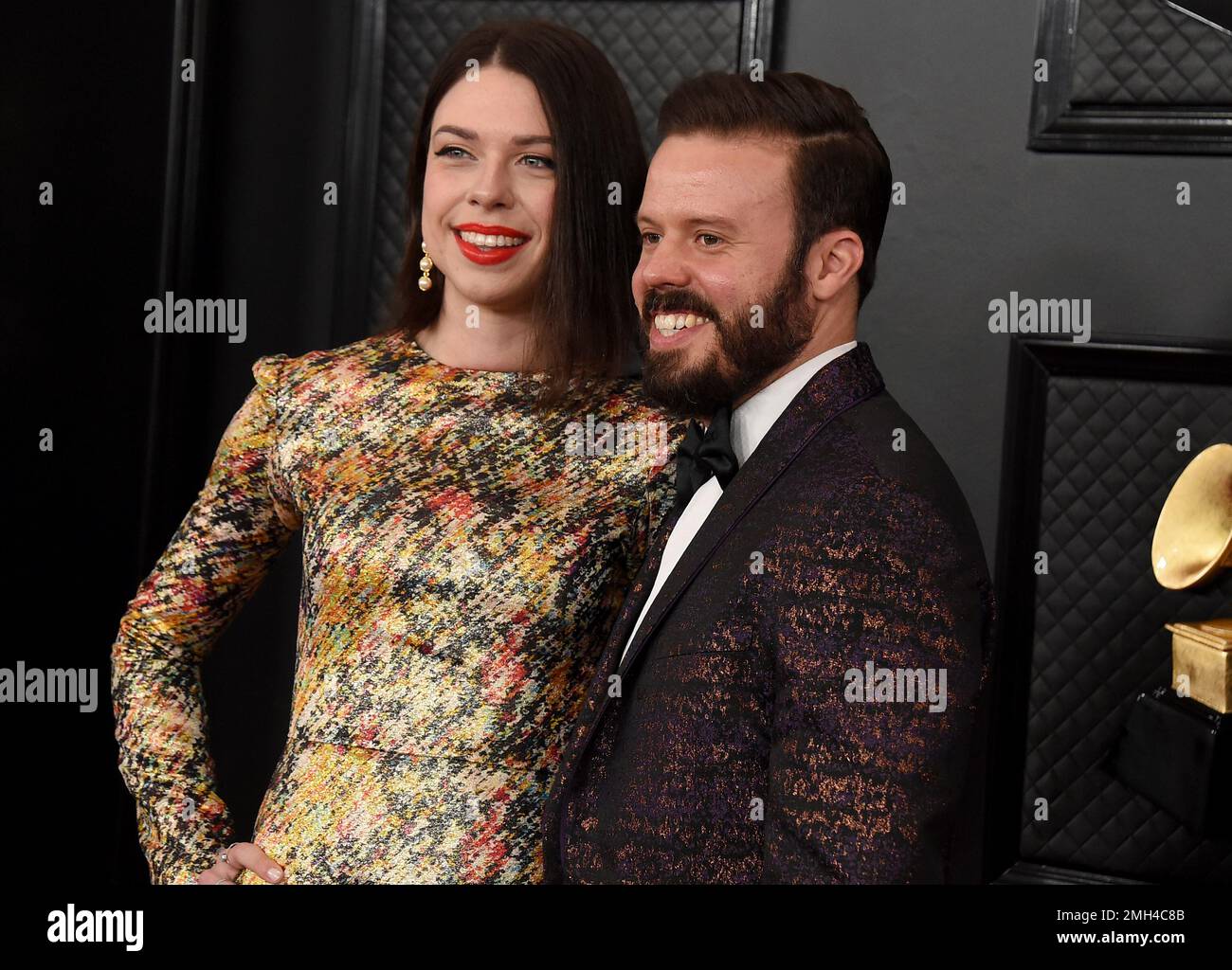 Tessa Lark, left, and Michael Thurber arrive at the 62nd annual Grammy ...