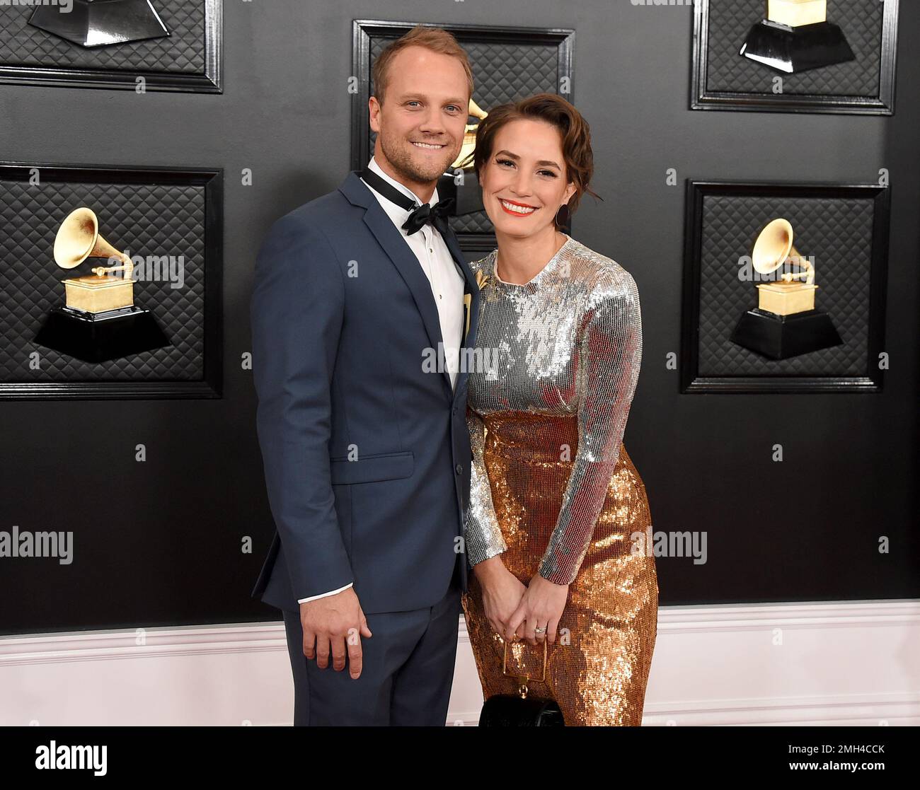 Andrew Ripp, left, and Carly Ripp arrive at the 62nd annual Grammy ...