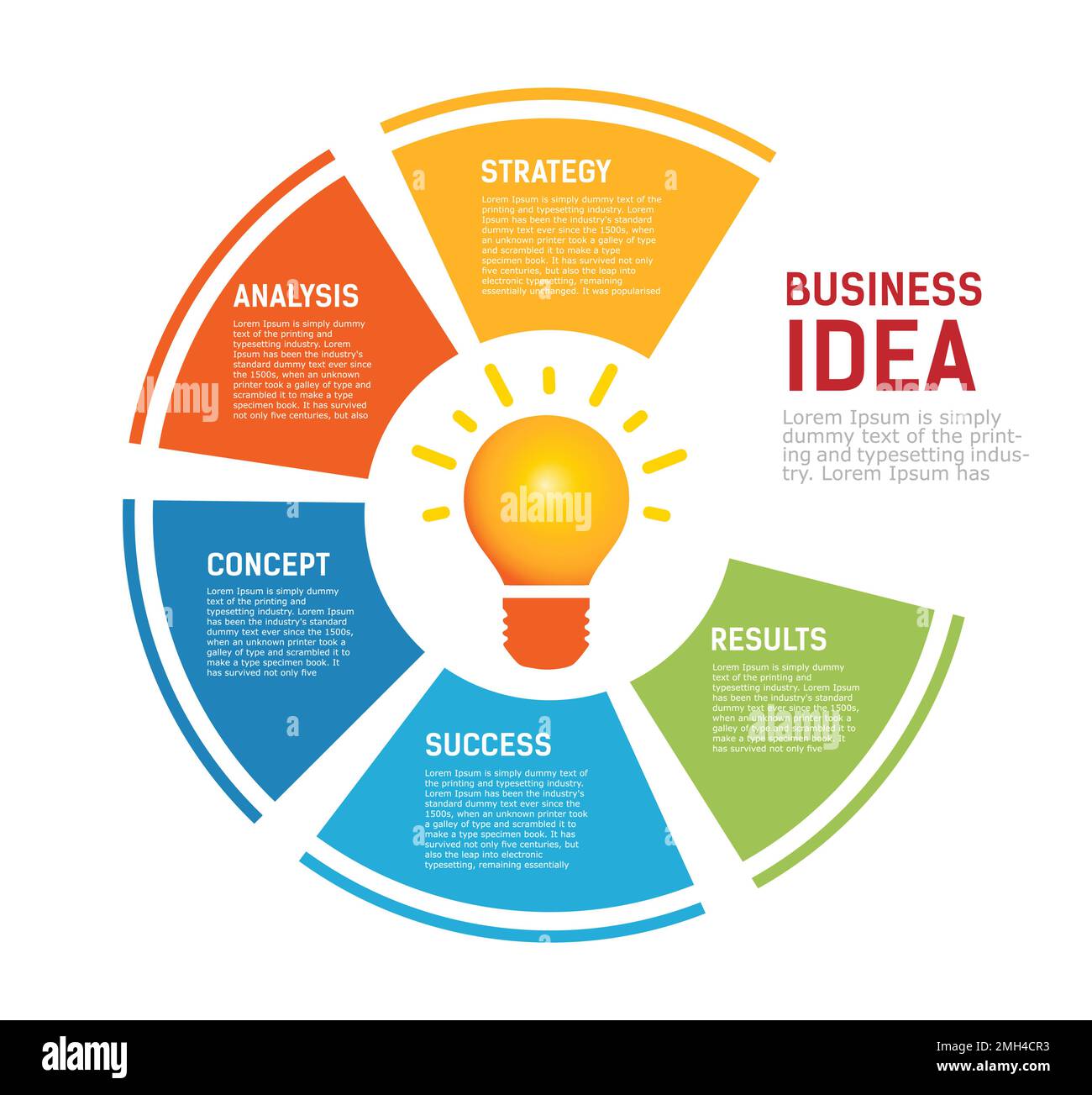 Circle Infographic Business idea. 5 step chart info graphic. Glowing ...