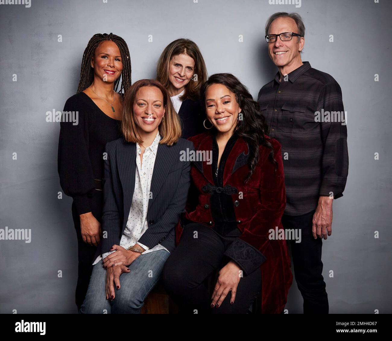 Sil Lai Abrams, from back left, director Amy Ziering, director Kirby ...