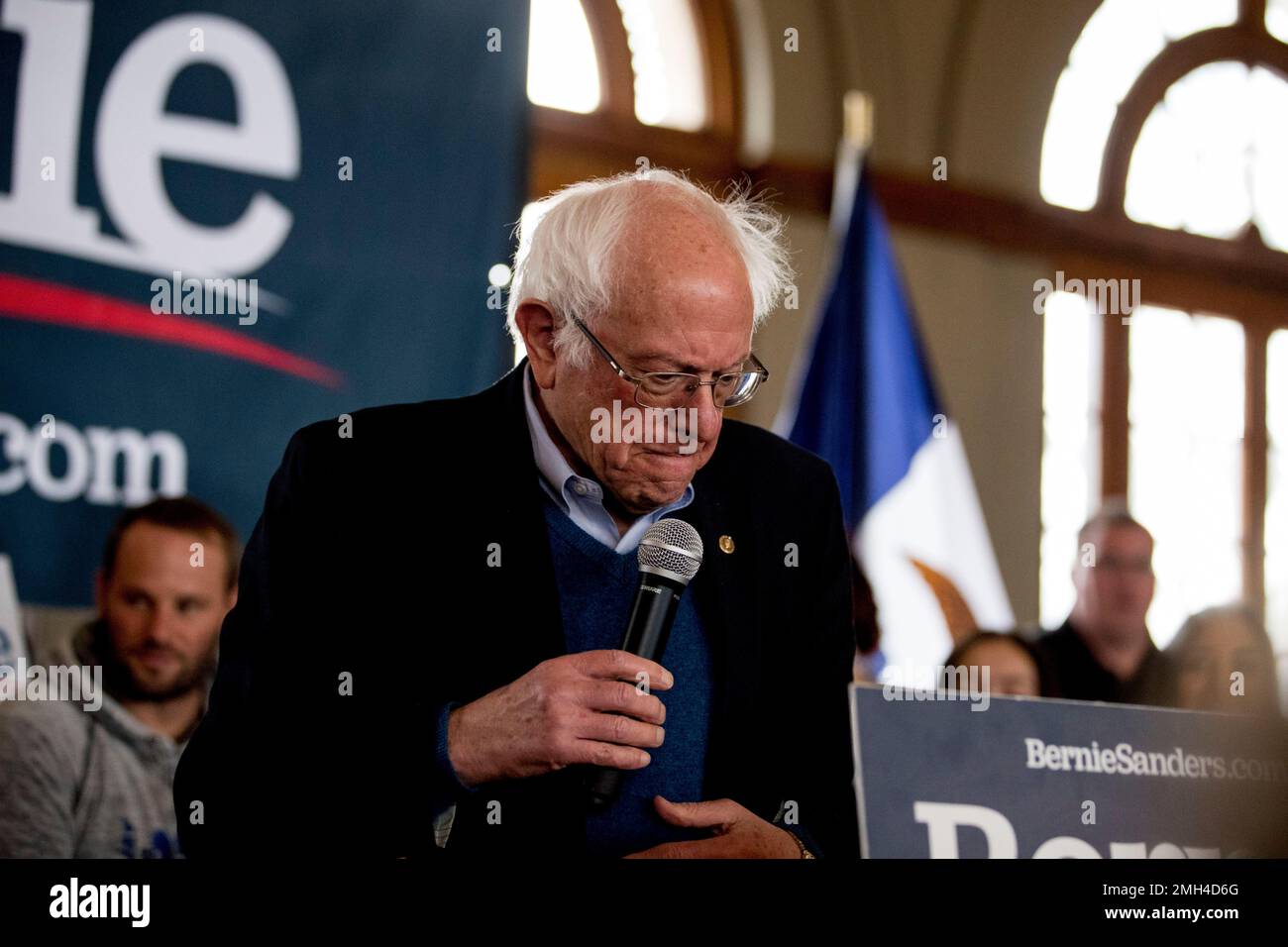 Democratic presidential candidate Sen. Bernie Sanders, I-Vt., pauses ...