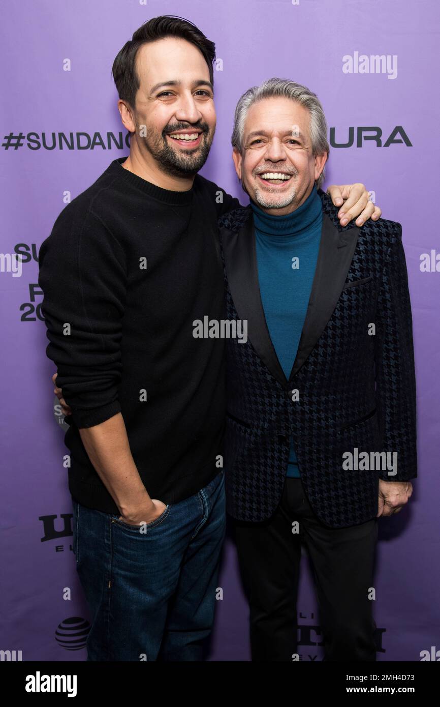 Lin-Manuel Miranda, left, and Luis Miranda attends the premiere of ...