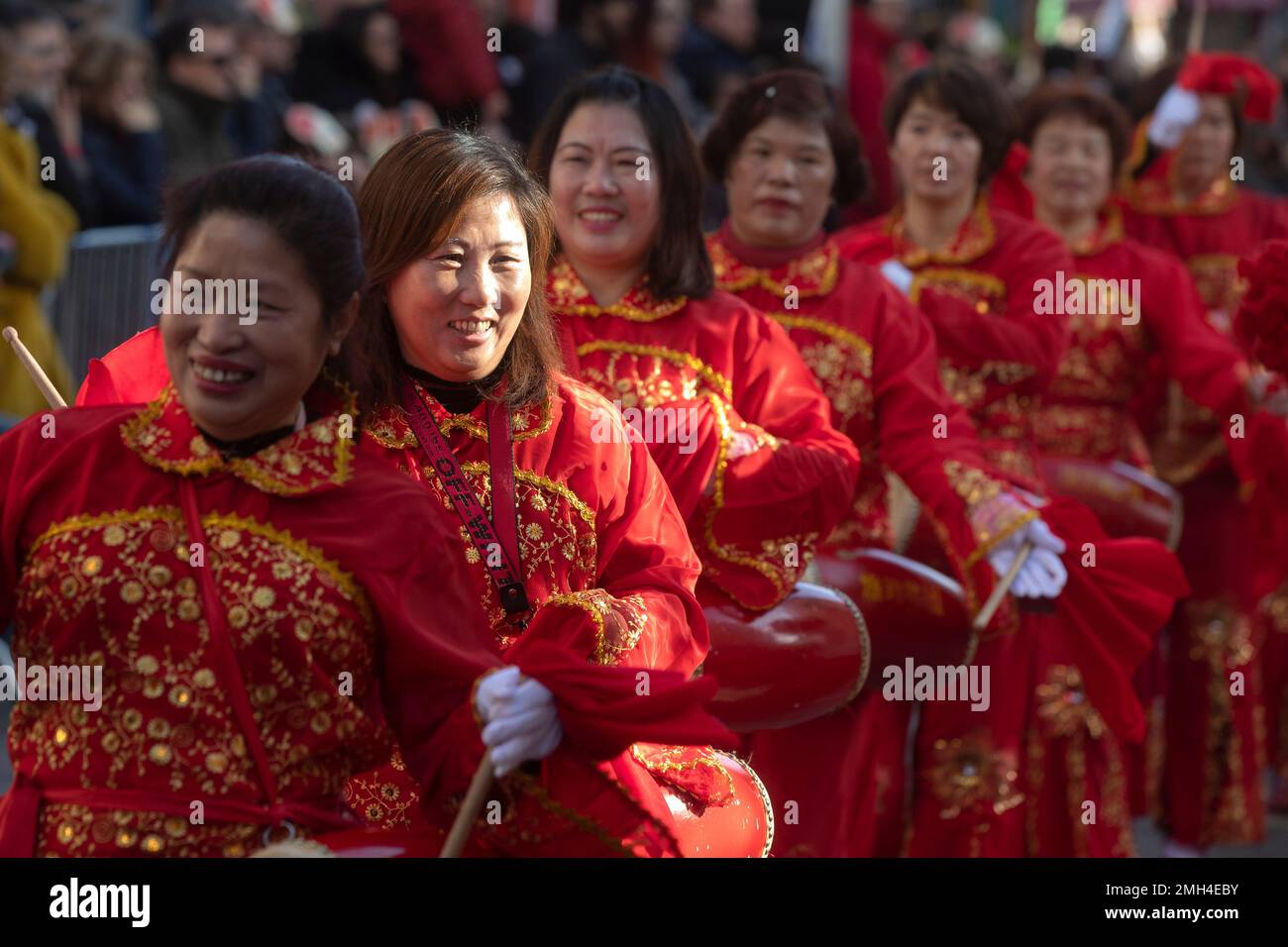 Participants take part of a parade during the celebrations for the ...