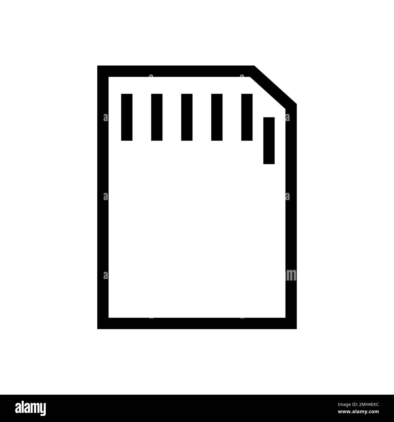 Memory card icon line isolated on white background. Black flat thin icon on modern outline style ...