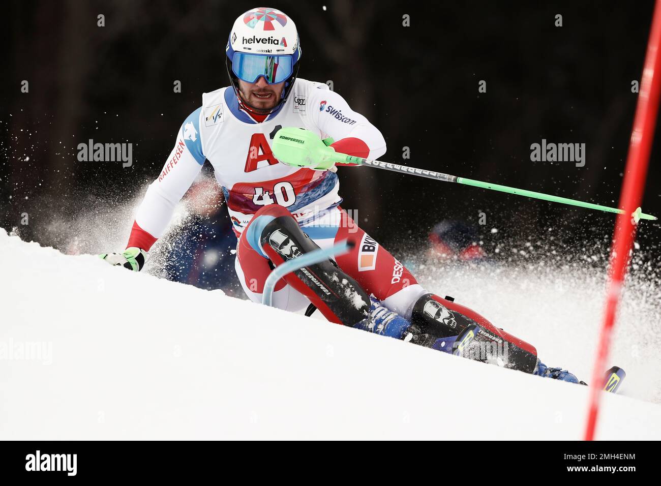Switzerland's Luca Aerni competes during an alpine ski, men's World Cup ...
